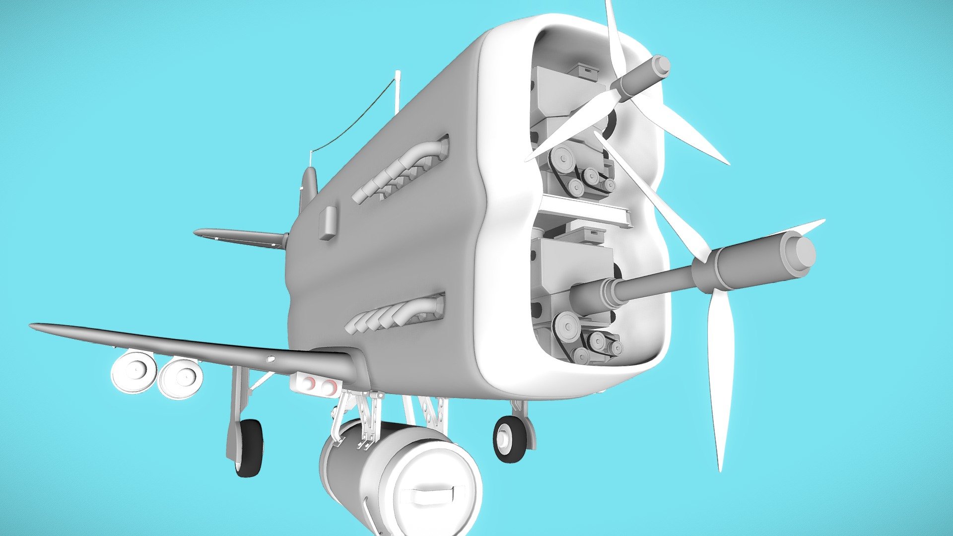 Bizarre plane - Download Free 3D model by VadimKot (@Vadim3Dimension) [39fcddf] - Sketchfab