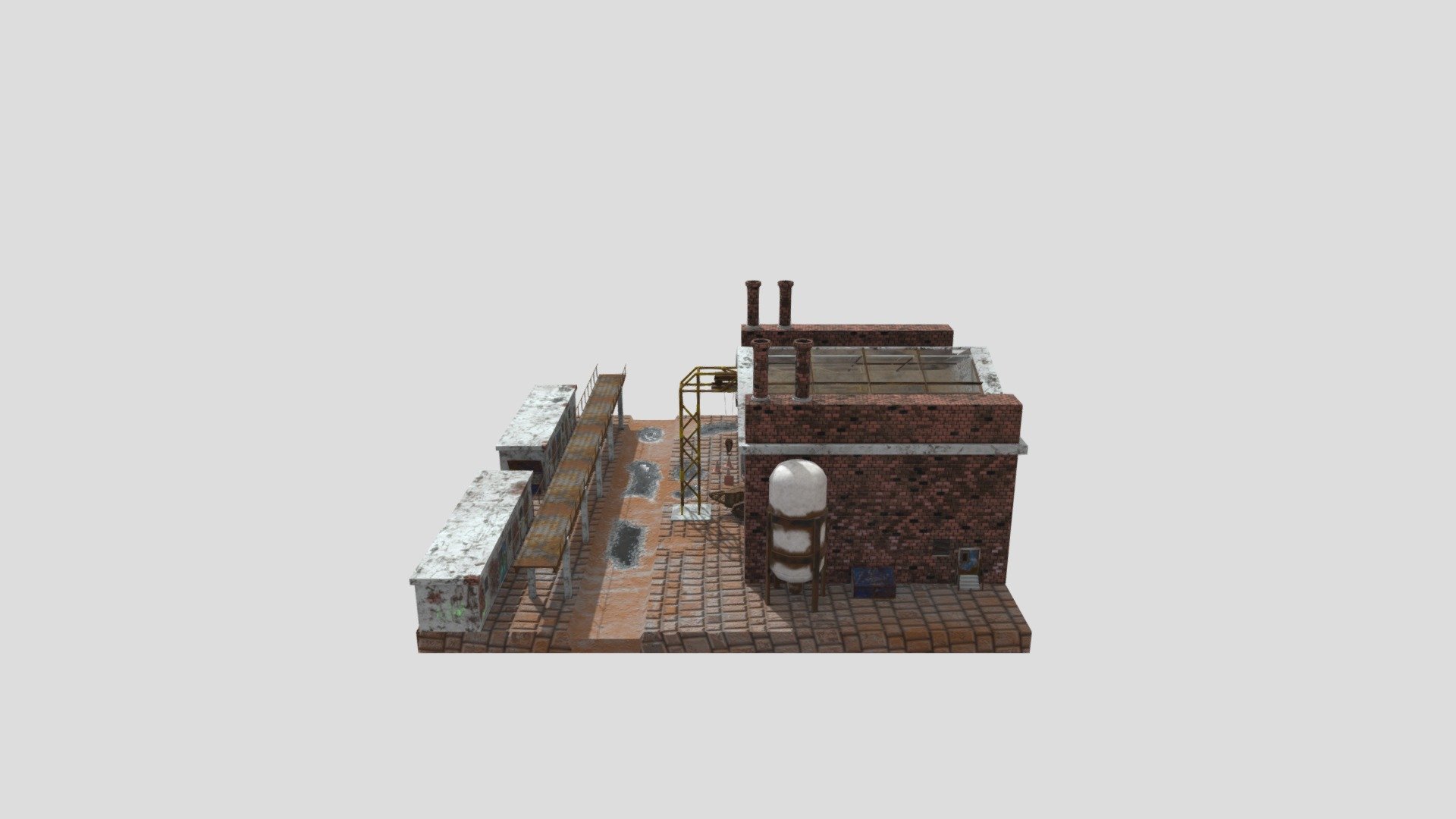 Abandoned Factory Diorama - 3D model by gcocchi [3a0b216] - Sketchfab
