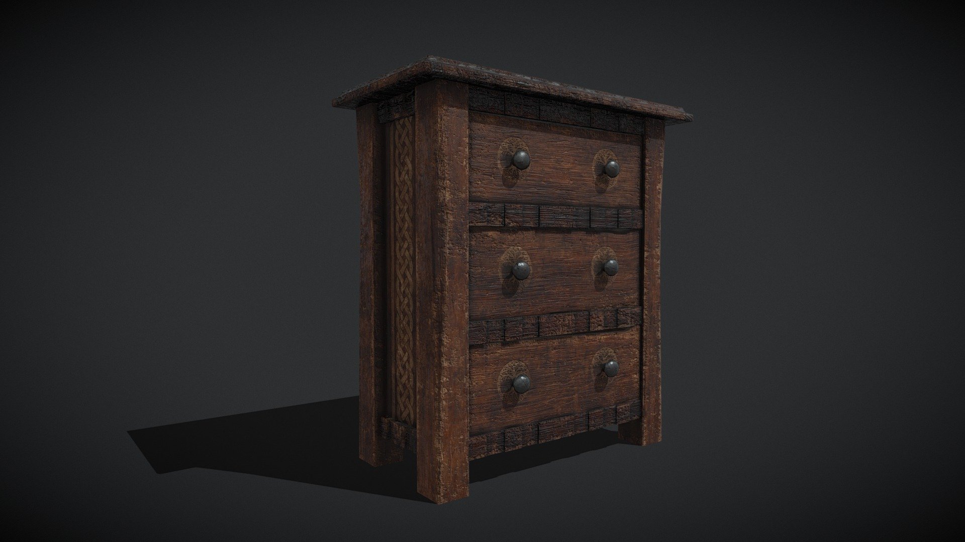 Rustic Wooden Dresser - Buy Royalty Free 3D model by ...