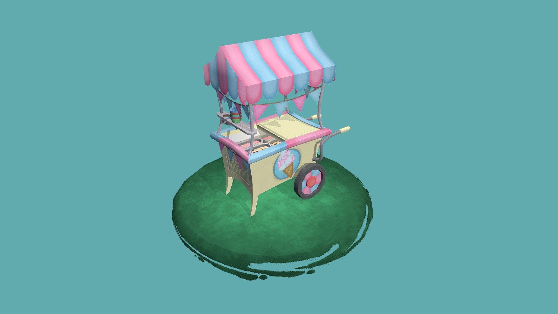 Ice cream cart - 3D model by lottakar [3a0c395] - Sketchfab