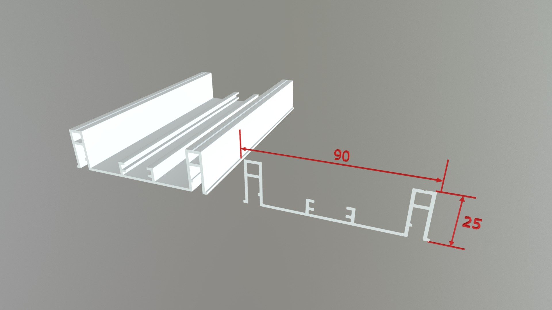 Aluminum light profile AL-12 - 3D model by vectadesign [3a0fe38 ...
