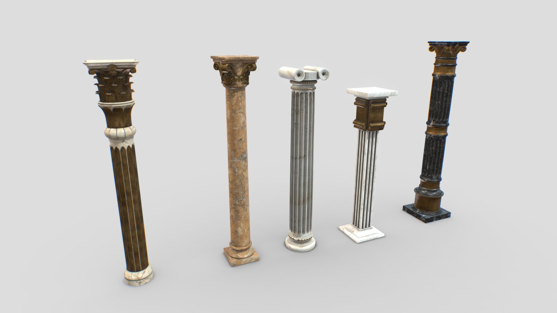 Stone Columns Pack - Buy Royalty Free 3D model by 32cm [3a10e31 ...