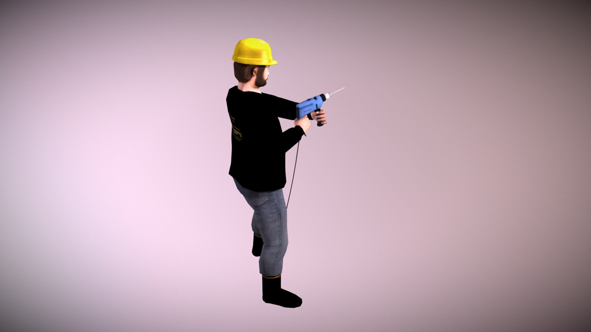 Worker(Hammer Drill) - 3D model by kyouko [3a15ef3] - Sketchfab