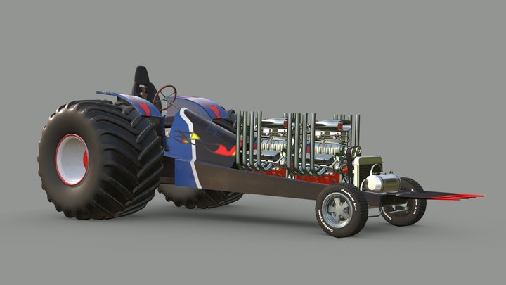 Tractor-pulling 3D models - Sketchfab