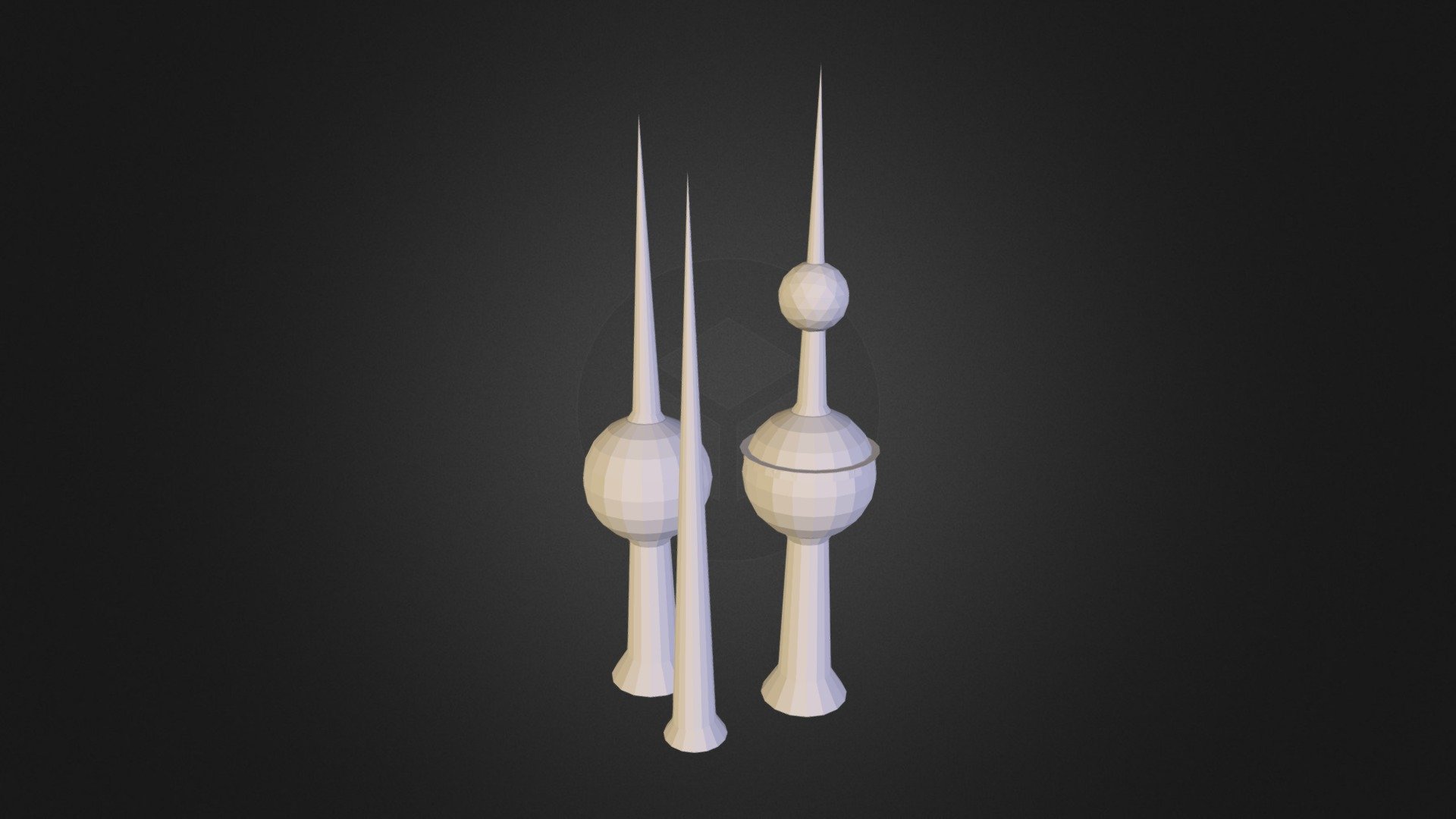 Kuwait Towers - 3D model by 3dindustries [3a1f226] - Sketchfab