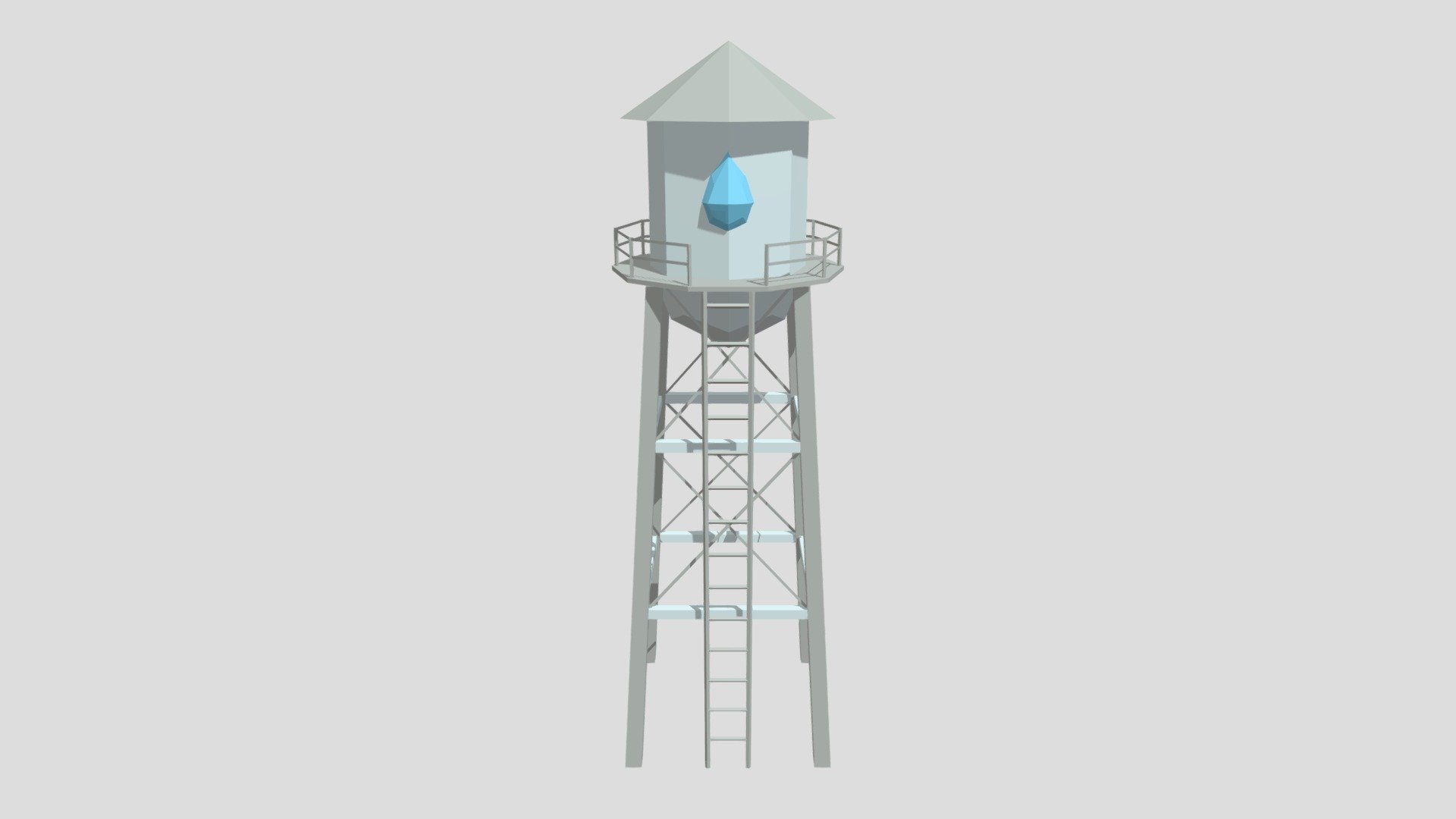 Low Poly Water Tower - 3D model by David Sadler (@davidsadler) [3a20e69] - Sketchfab