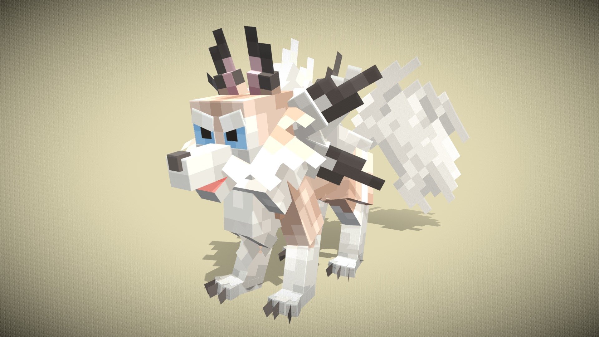 Lycanroc Midday Form - Minecraft Cobblemon Style - Buy Royalty Free 3D ...