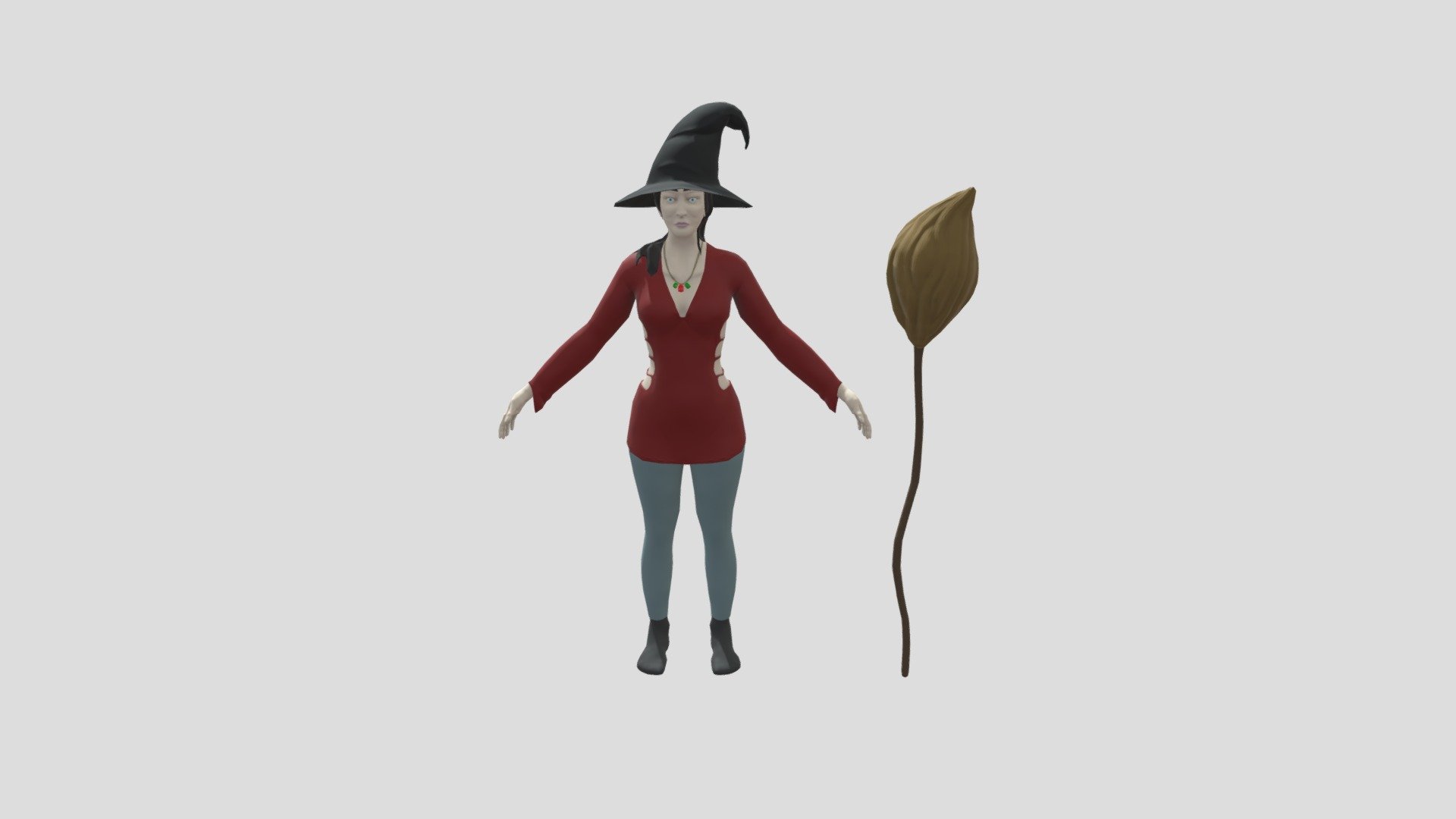 Game res model: Witch - 3D model by JedWhitemore [3a29339] - Sketchfab