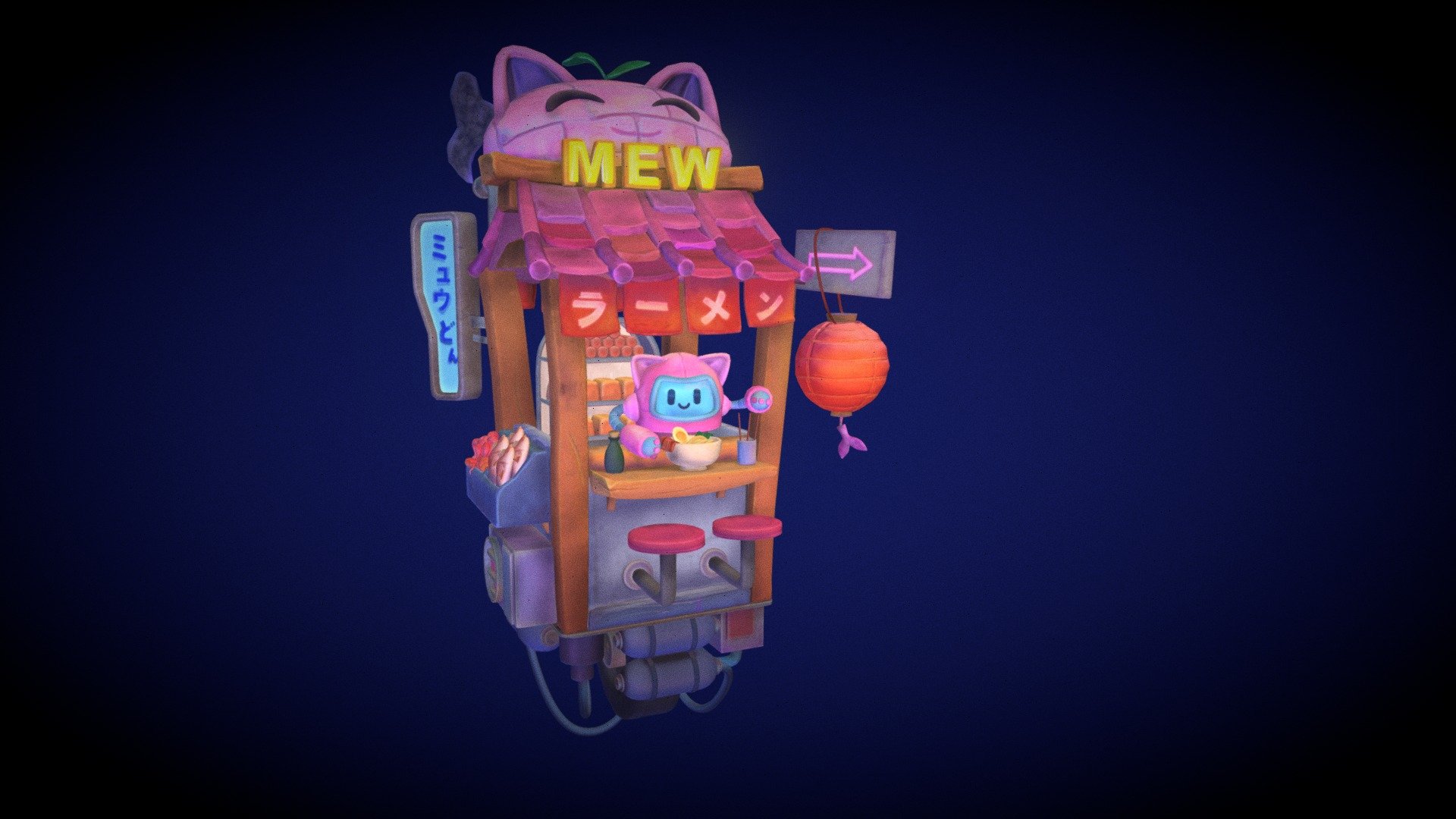 MEW — Ramen Cafe in the Sky - 3D model by Alina (@lina515) [3a2aae7 ...