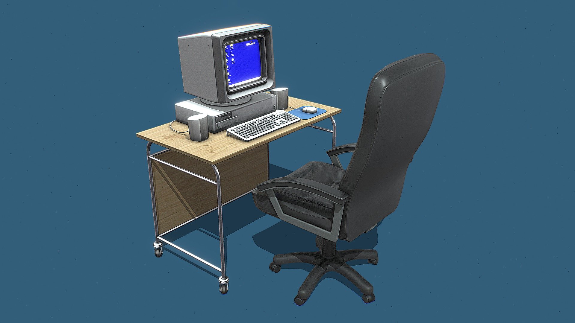 90`s Office Desk 3D Model - 3D model by ƚᴎɘbiɿT (@xtrident) [3a2c889 ...