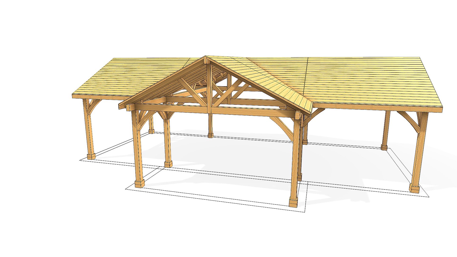 Custom Pavilion 50 ft x 22 ft W - 3D model by Conceptual Engineering ...