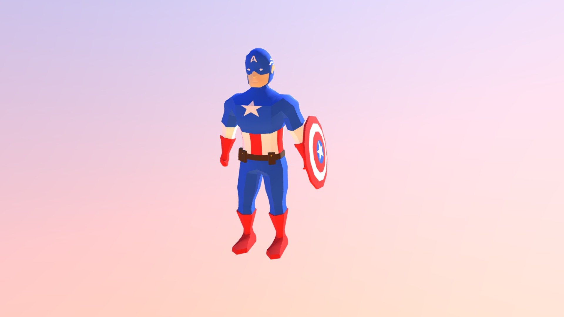 Captain America - Low Poly - 3D model by joe_daburca [3a422fc] - Sketchfab