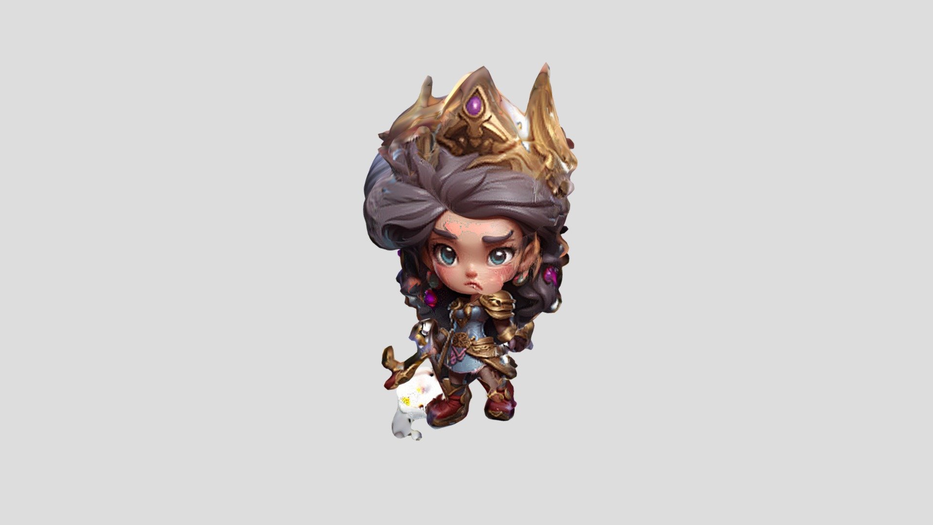 Chibi-style illustration of a woman dressed as - Download Free 3D model ...