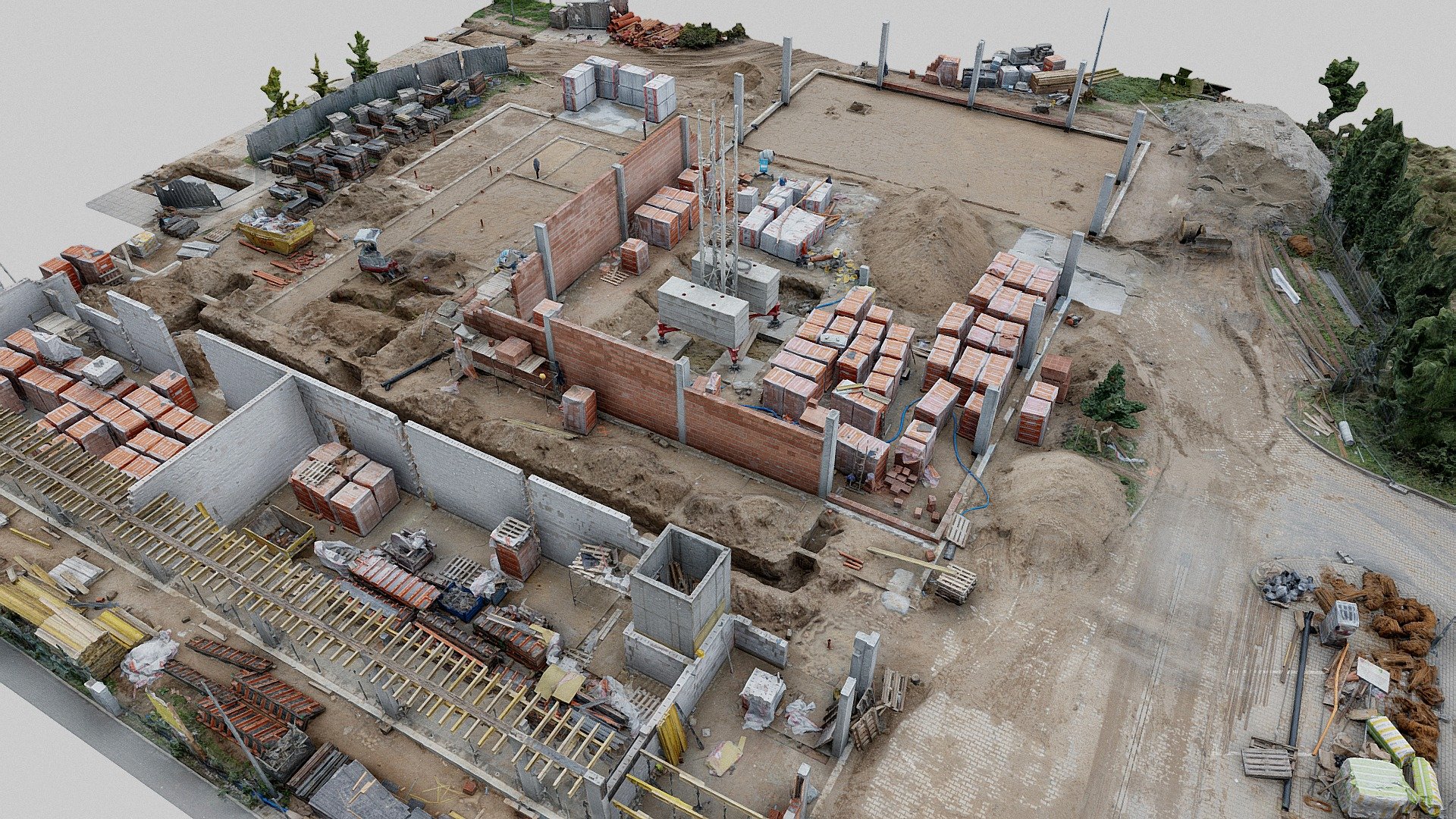 Construction site - walls - 3D model by archiwum_xyz [3a49930] - Sketchfab