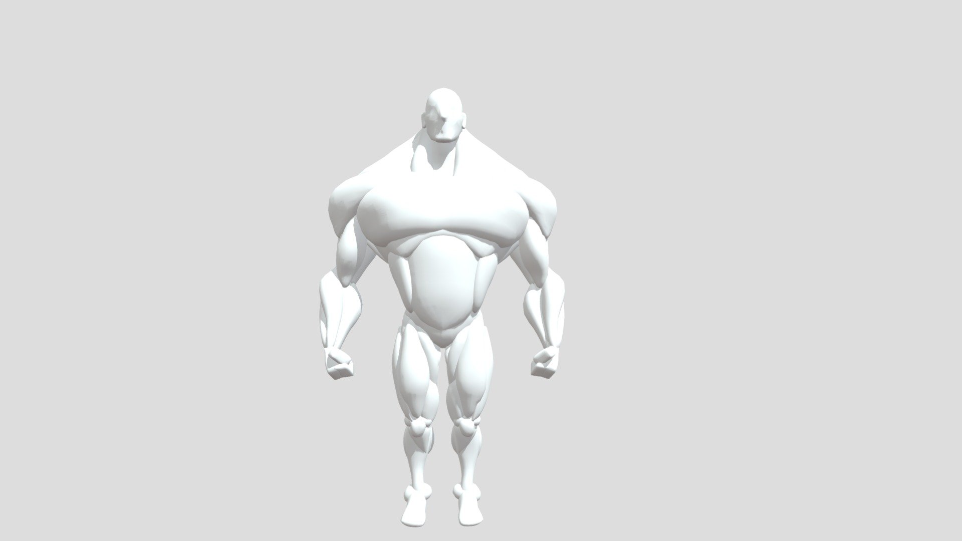 Stylized big muscle base mesh man - Download Free 3D model by ...