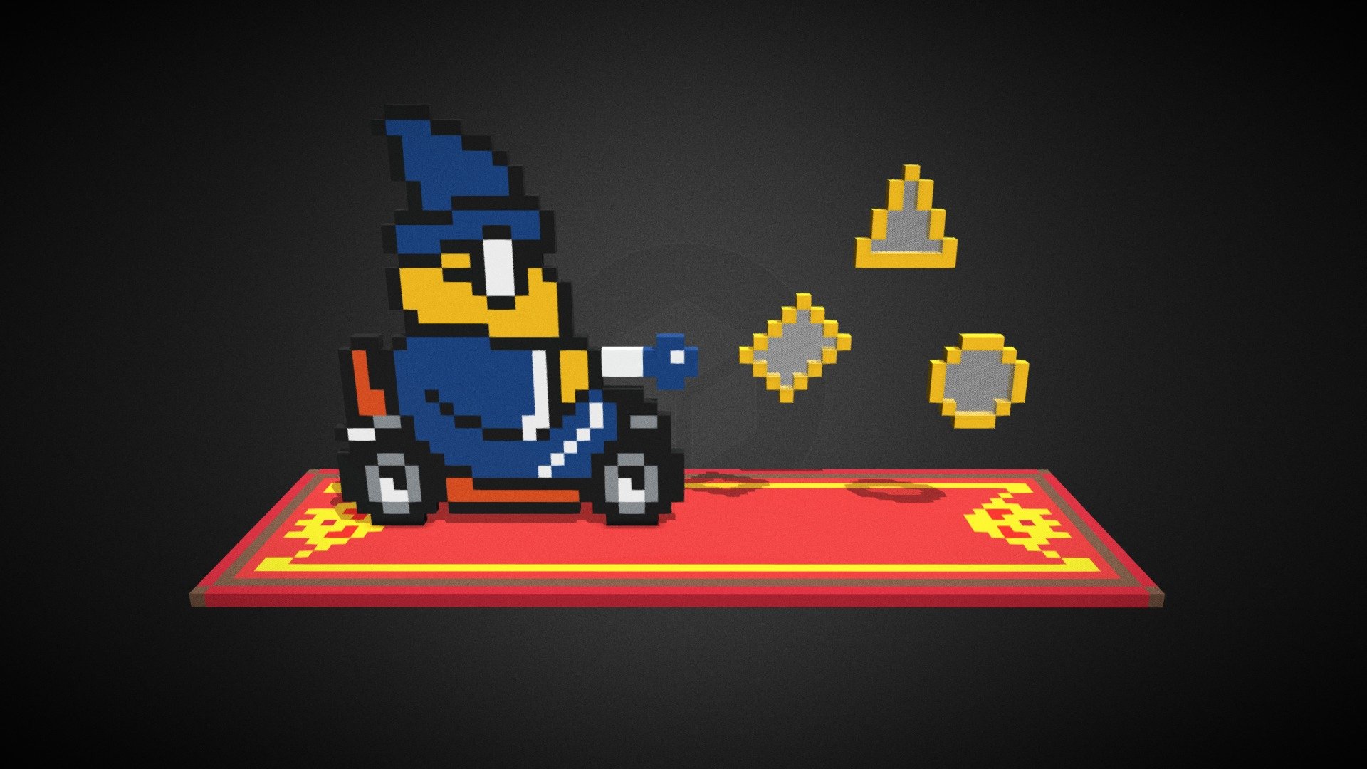 SMK018 - Super Pixel Kart Magikoopa - Buy Royalty Free 3D model by ...