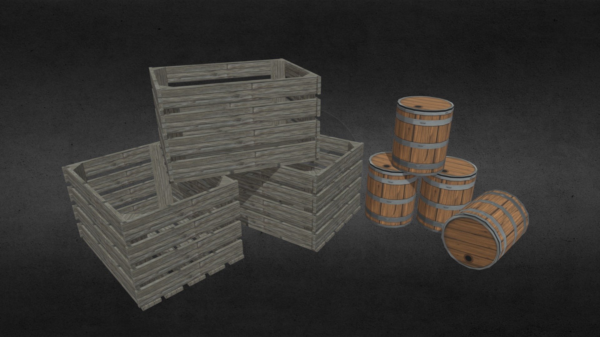 Barrel & Box - Download Free 3D model by Aziz Ichwani (@ichwaniaziz ...