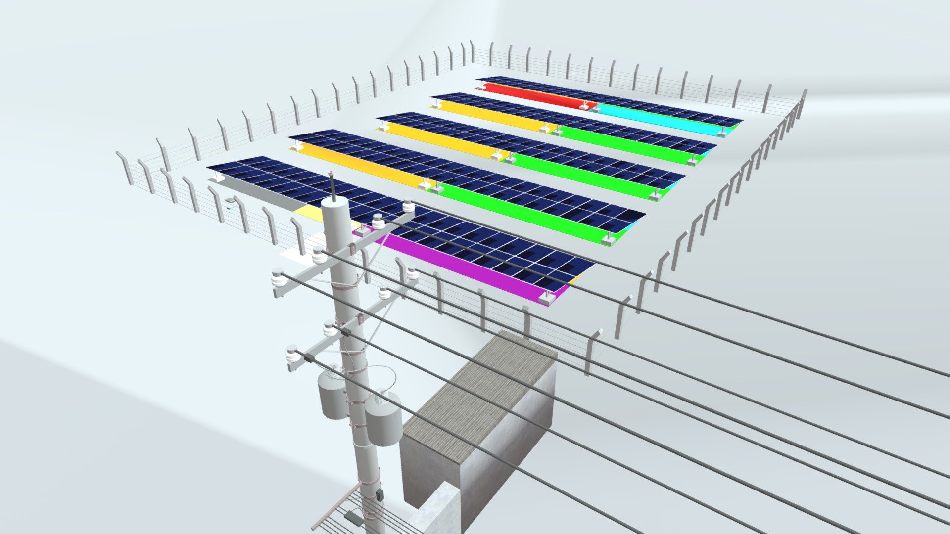 Eletric Project. Ground Mounted Solar Panels - Download Free 3D model ...
