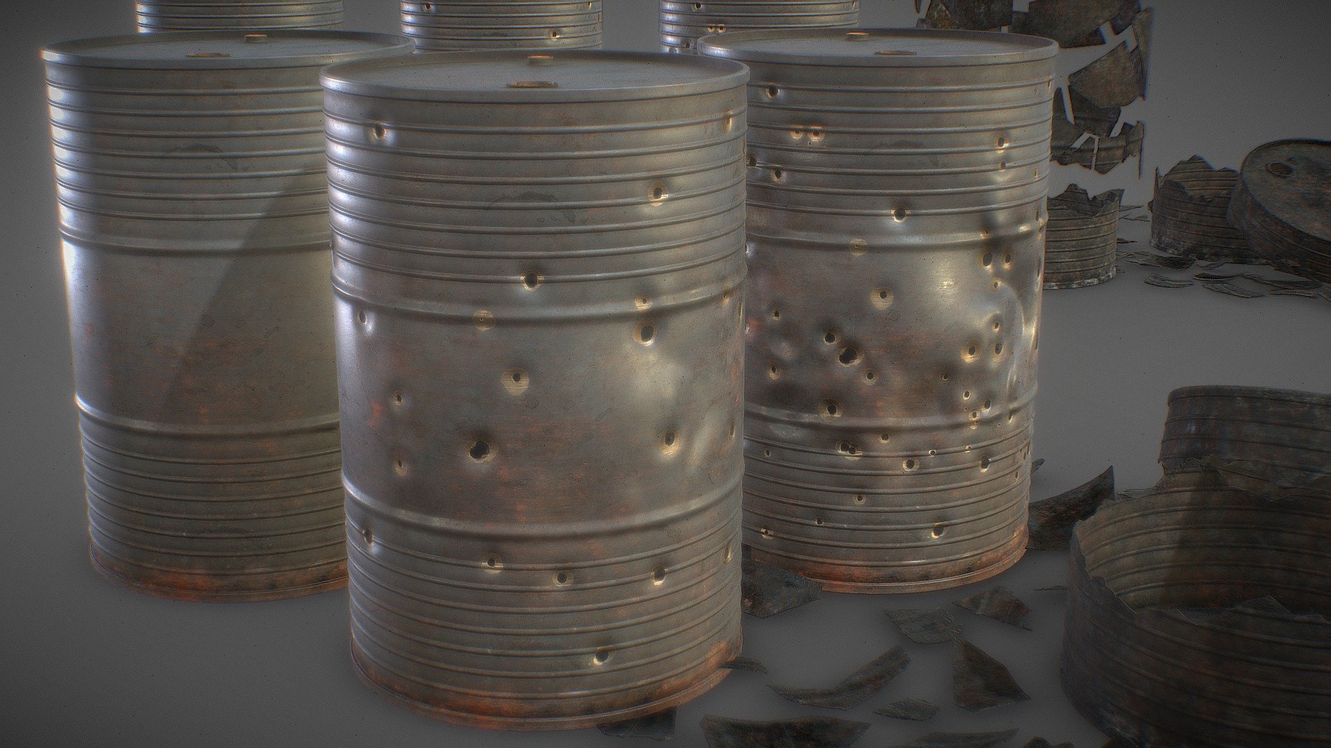 AssetPack: Metal Drum Barrels Destruction Vol.3 - Buy Royalty Free 3D model by MarcinGArt ...