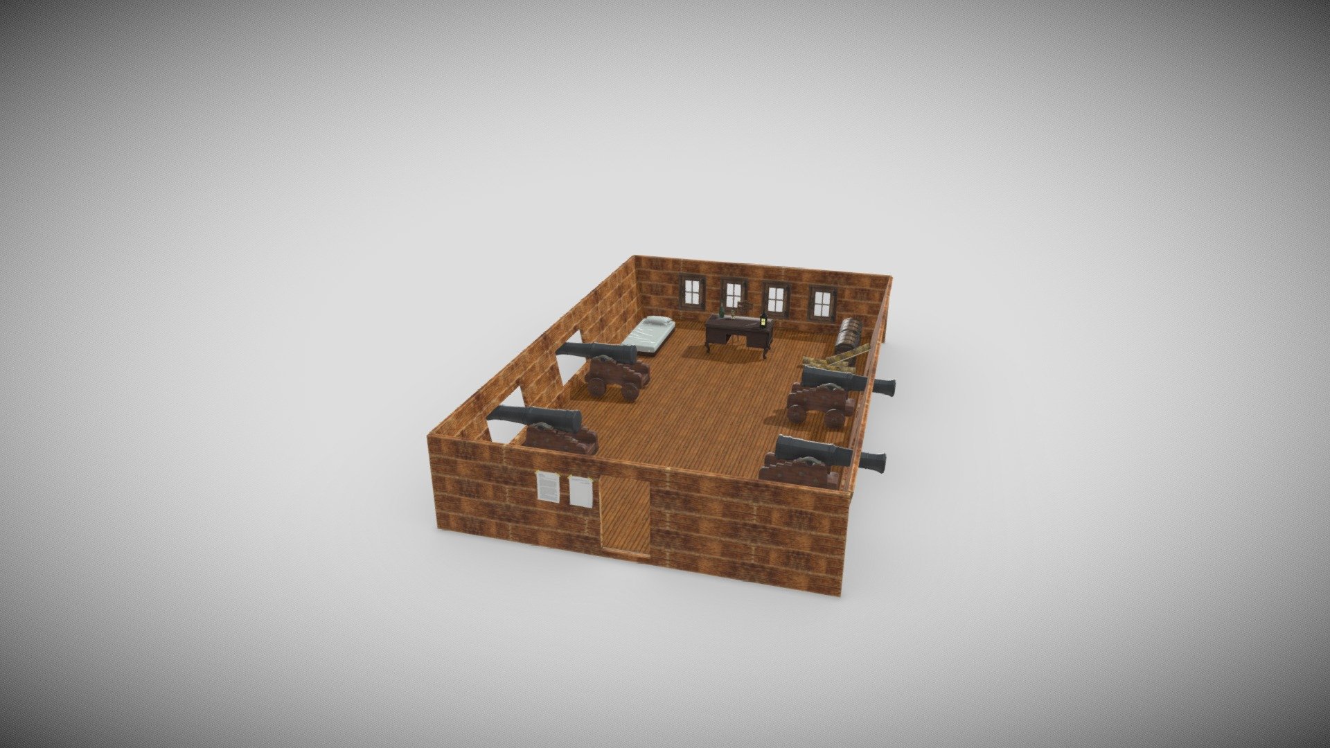 U.S.S. Constitution Captains Quarters - Download Free 3D model by ...