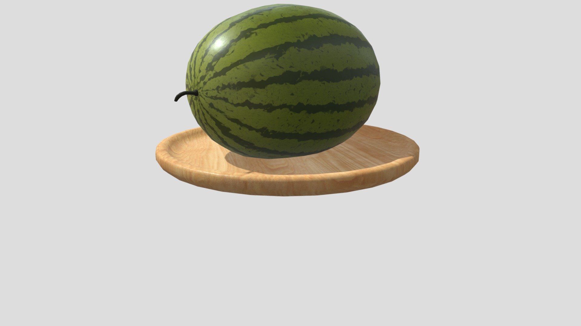 Watermelon On A Wooden Plate - Download Free 3D model by LENGAMER ...