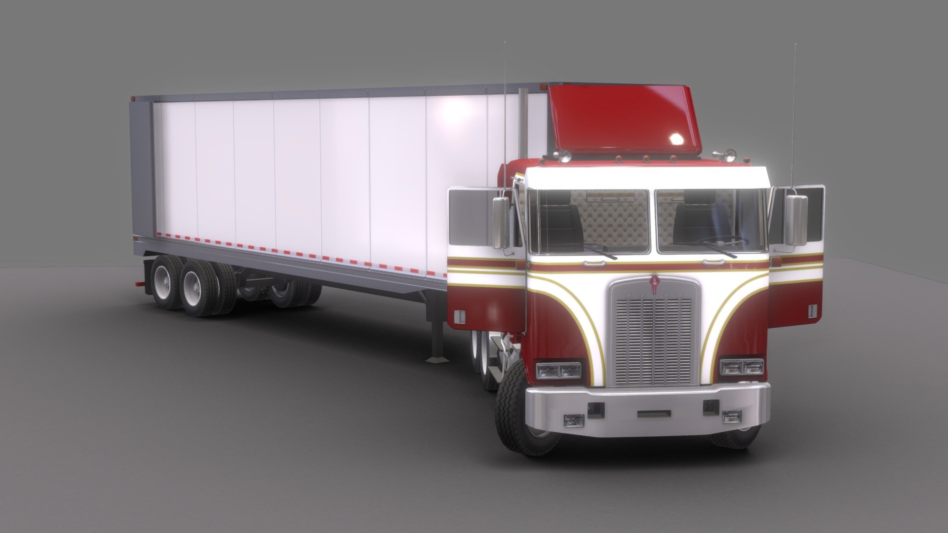 Kenworth K100 with Trailer - 3D model by codexito [3a6a617] - Sketchfab