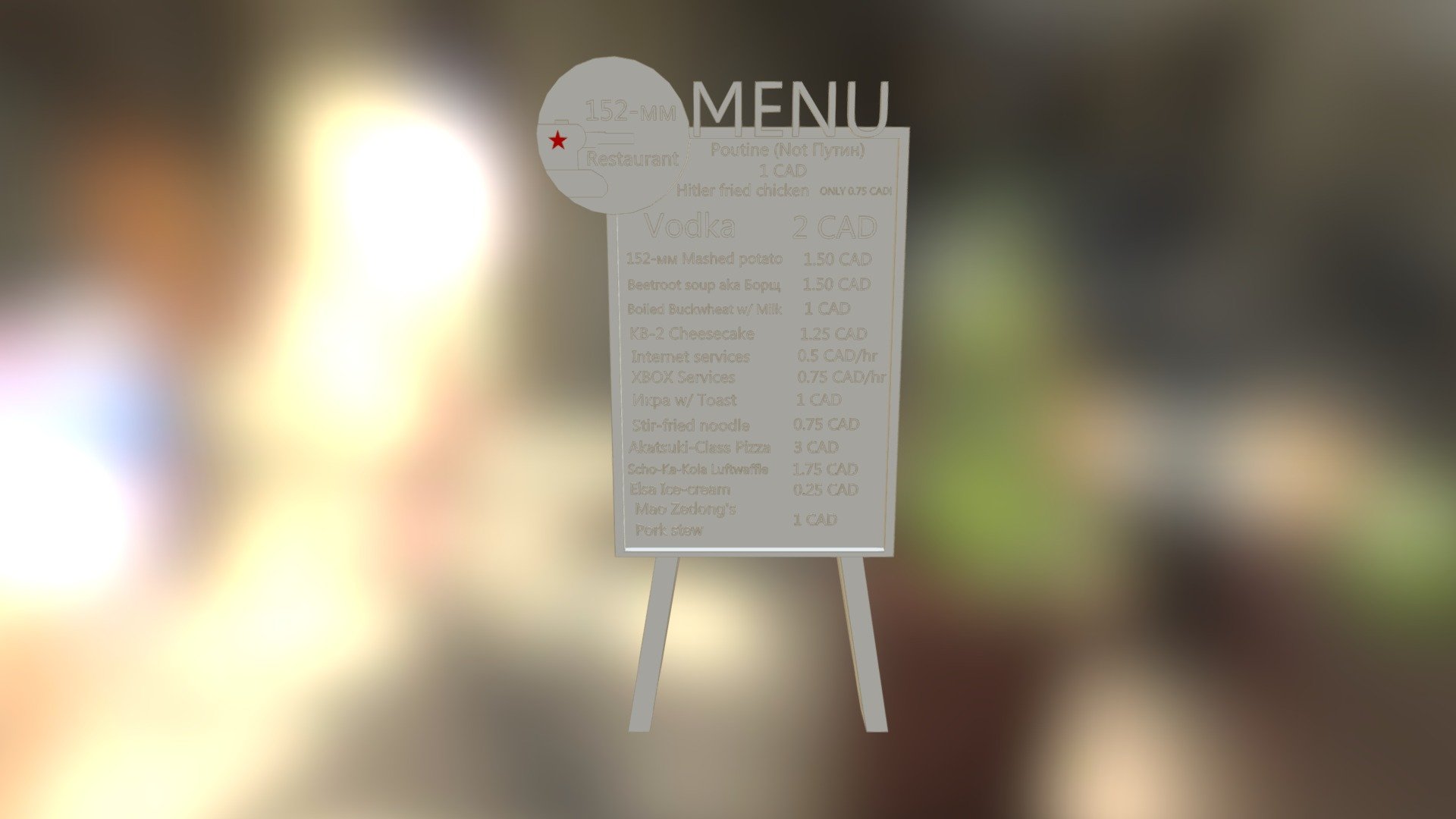 152mm Restaurant Sign - 3D model by marilaflora [3a74092] - Sketchfab