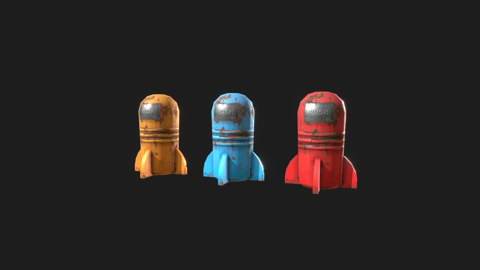 Rocket/Bomb Trashbins - Buy Royalty Free 3D model by MelonMan [3a752e8 ...