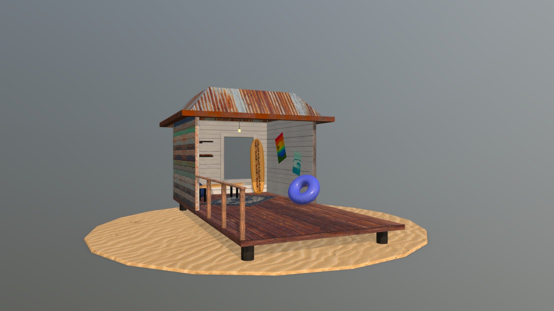 Surf Shack - 3D diorama - 3D model by WholesomeRandell [3a79438 ...