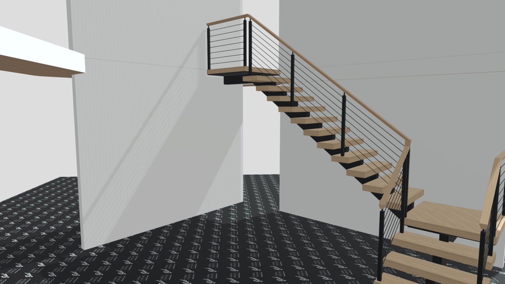 box treads w/ plates & steel mono stringer - 3D model by Bast floors ...