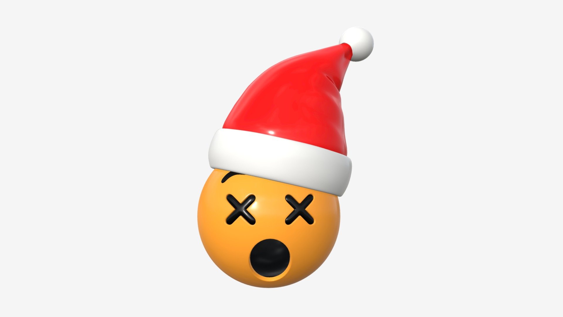 Emoji 094 Dizzy with Santa hat - Buy Royalty Free 3D model by HQ3DMOD ...