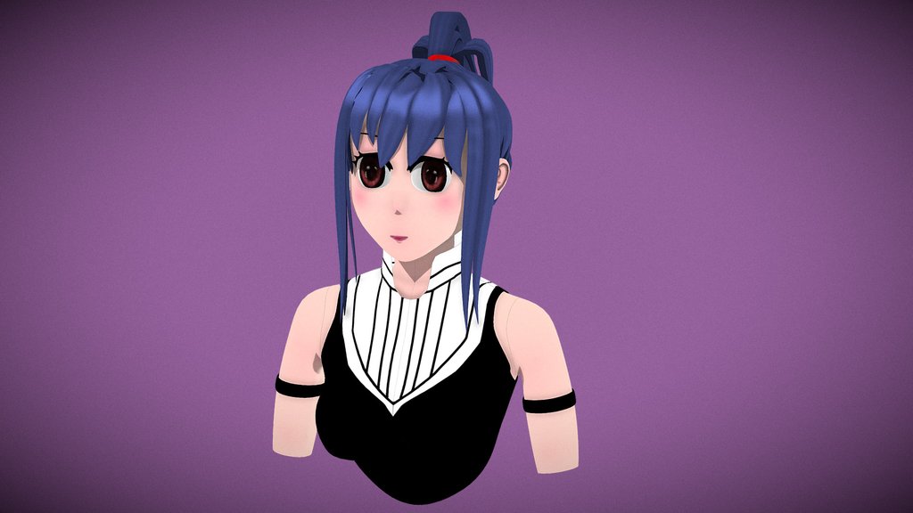 Free solid - stylized toon - anime hair examples - A 3D model ...