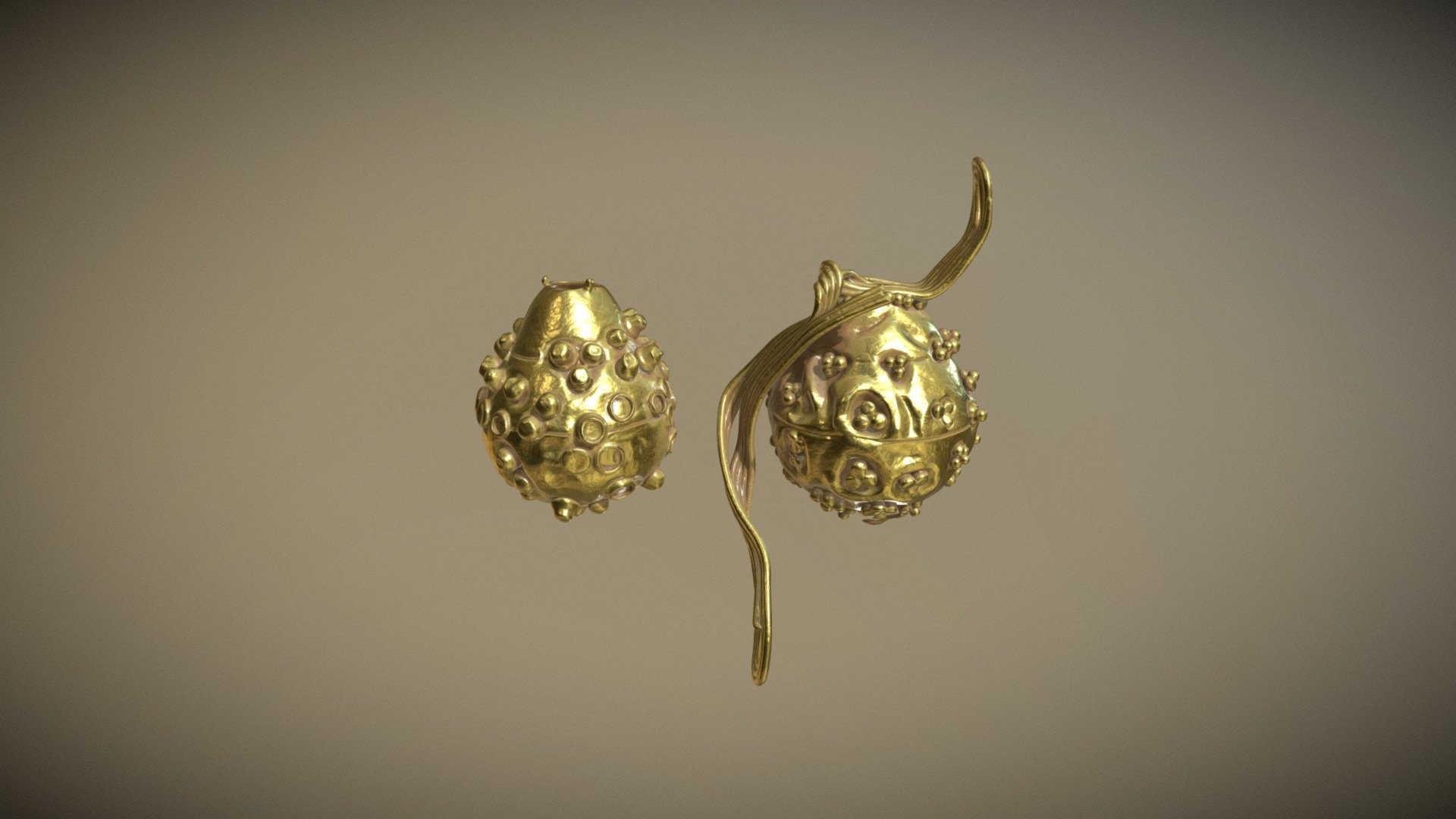Ancient earrings - 3D model by pavelavralyov [3a862f2] - Sketchfab