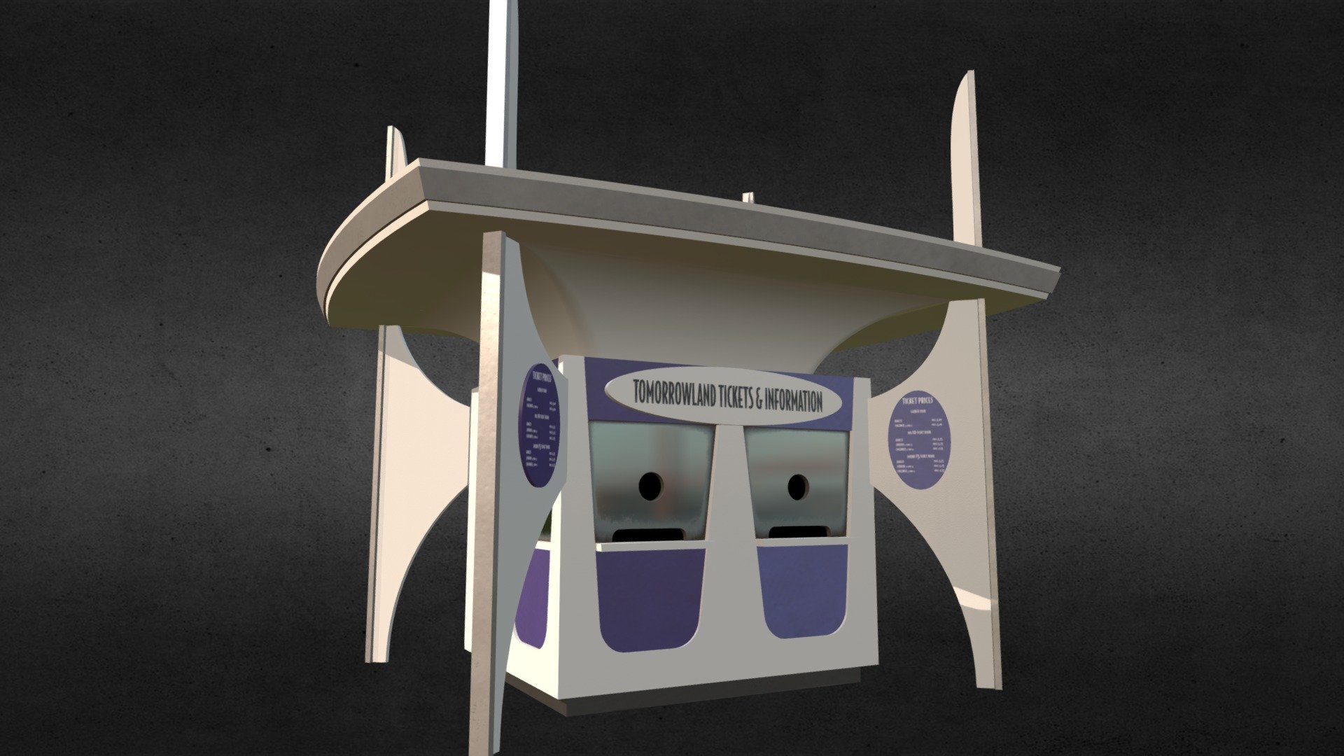 Tomorrowland Ticket Booth (Circa 1967) - Download Free 3D model by WED ...