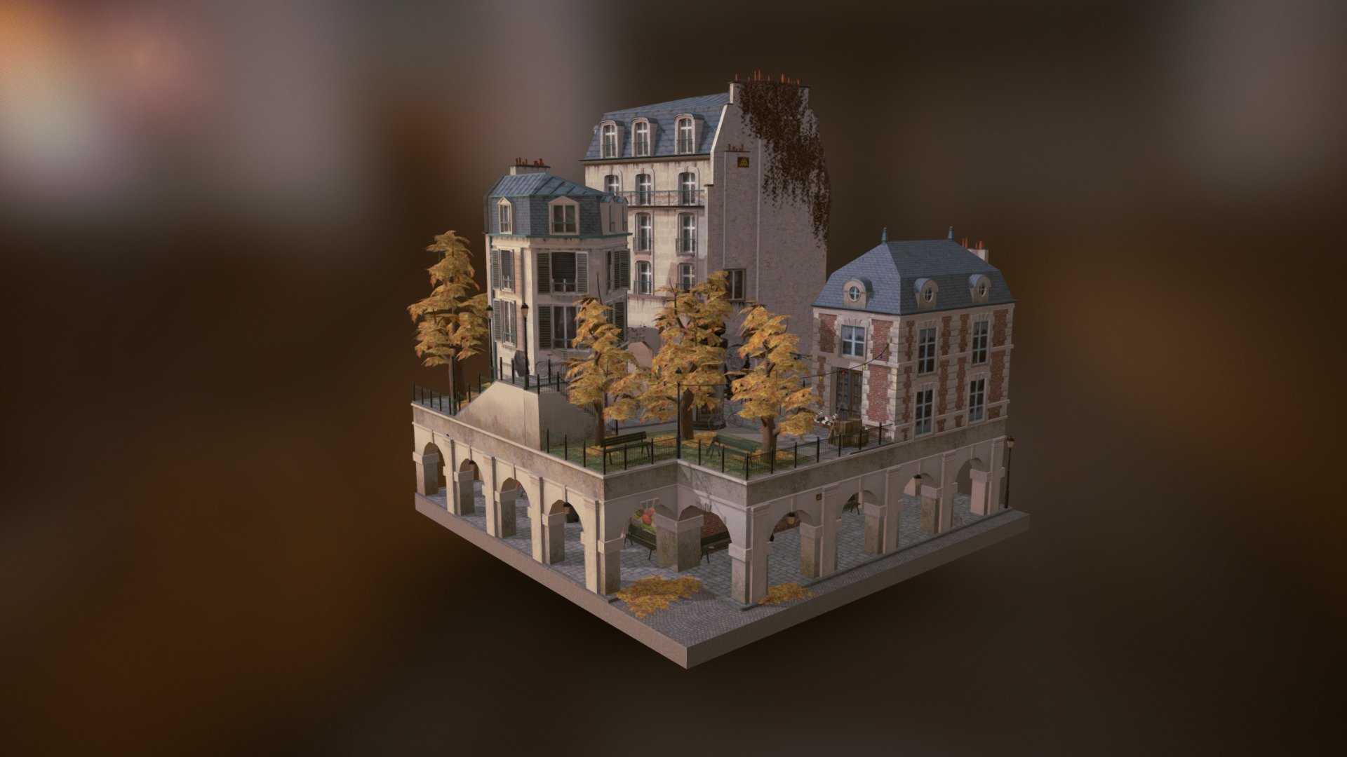 Montmartre, Paris Cityscene - 3D model by dilledornez [3a92106] - Sketchfab