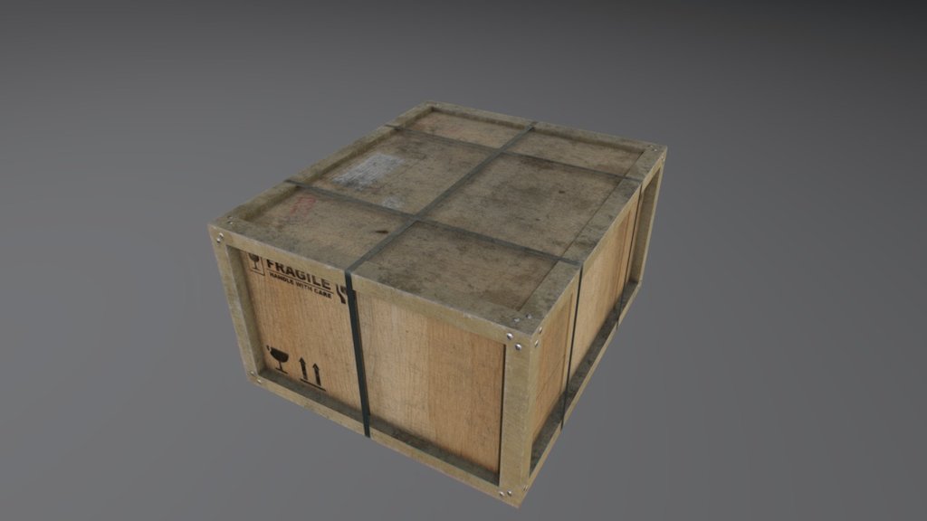 Old wooden cargo crate 8 - 3D model by 32cm [3a96c99] - Sketchfab