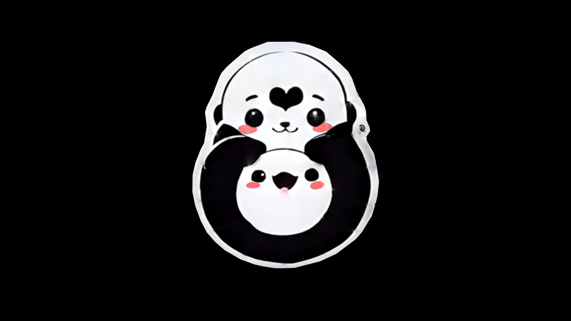 Panda Lovers StickerThis round sticker features - Download Free 3D ...
