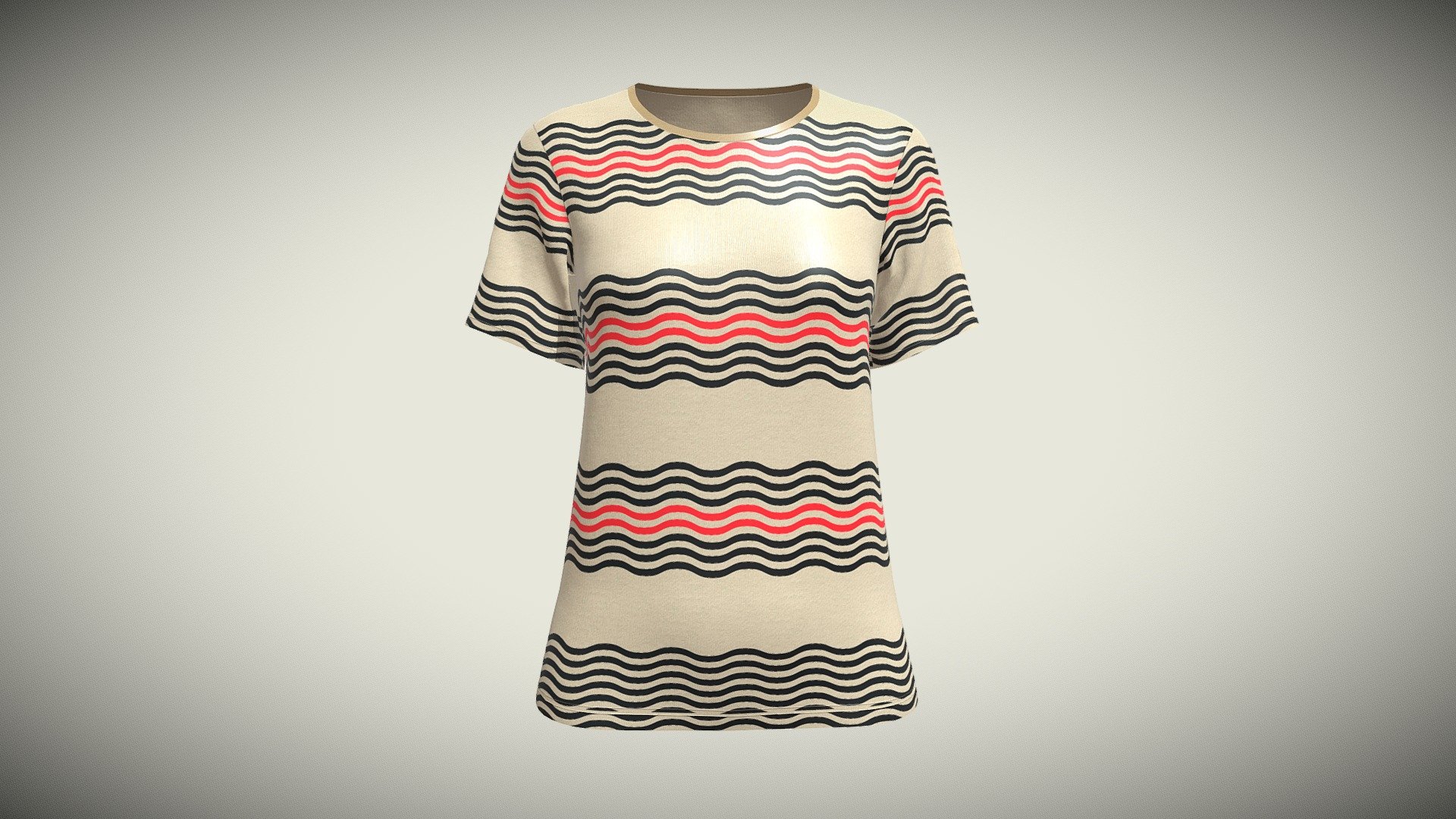 Ladies Printed T-Shirt V4 - Buy Royalty Free 3D model by Clothing Axis ...
