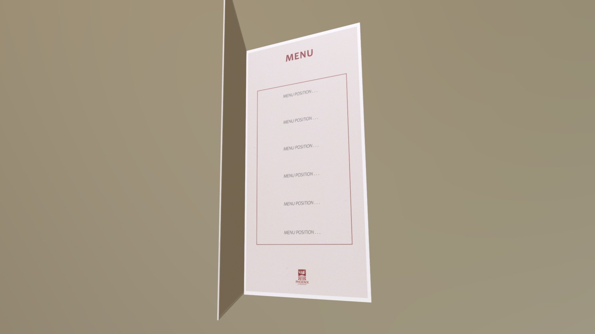 Phoenix Steakhouse Menu - 3D model by Bogdan Shurenkov ...