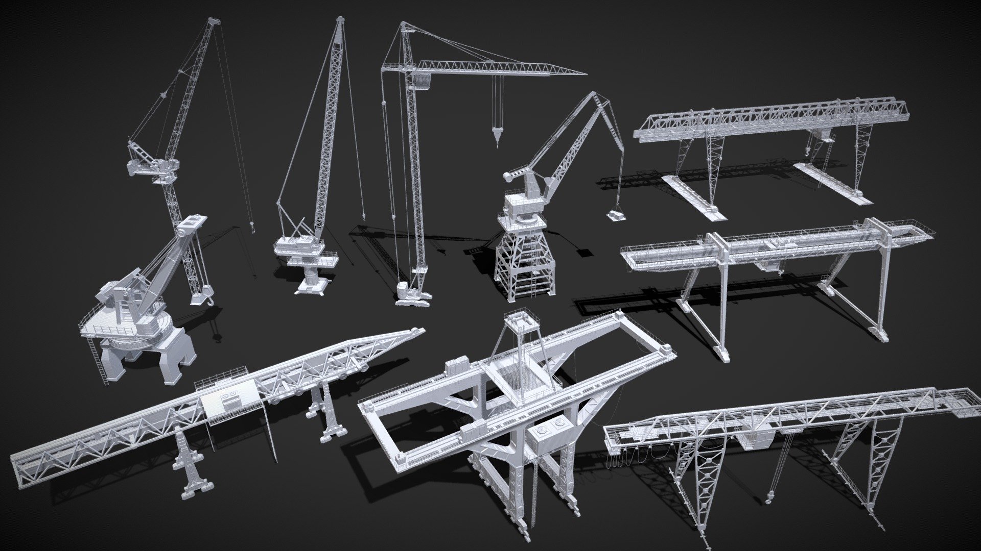 Cranes - 10 pieces - 3D model by 3d.armzep [3abbe58] - Sketchfab