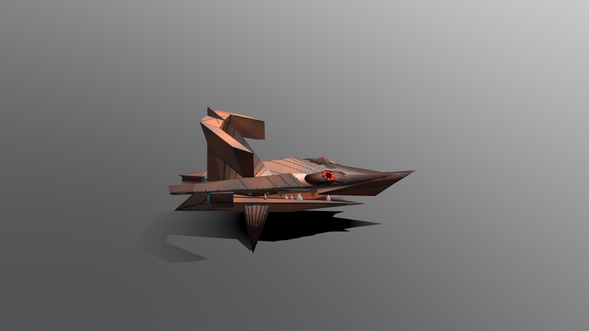 Shark Space Ship - 3D model by FilipArghir [3abda3b] - Sketchfab