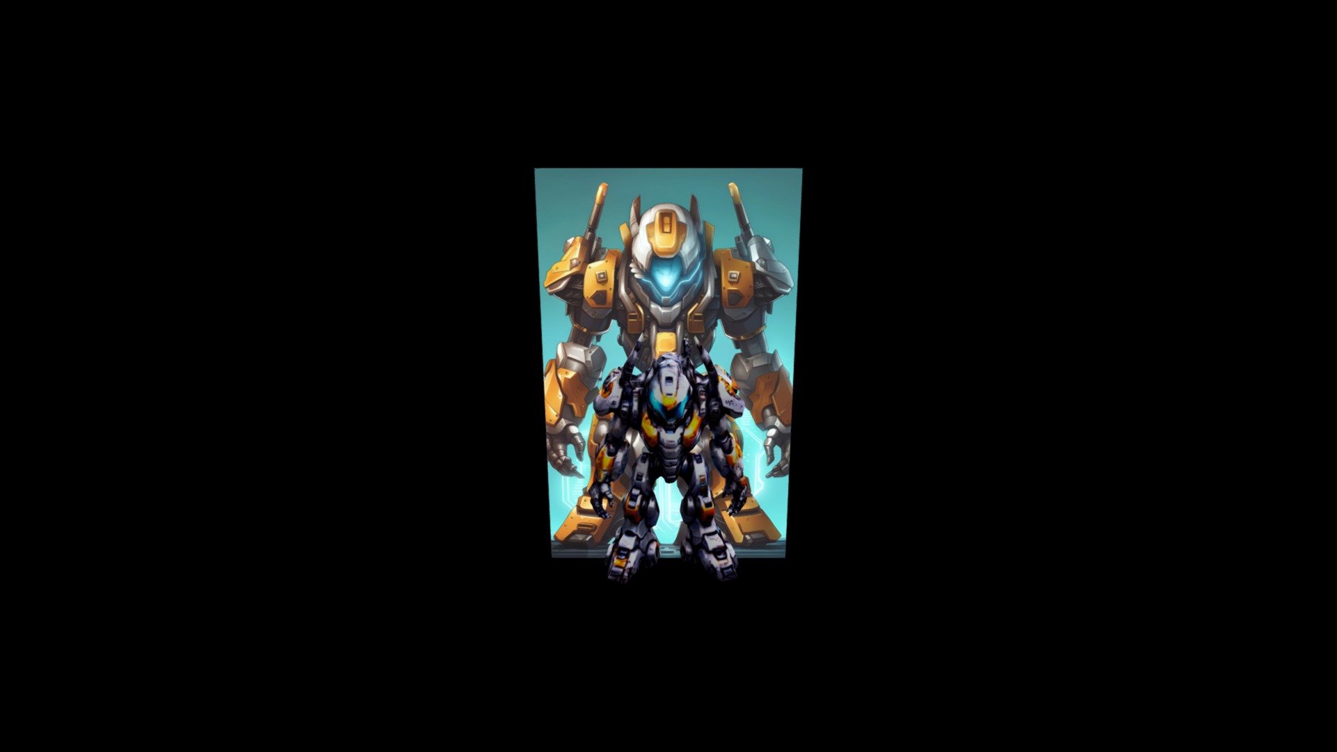 "Yellow and Silver Robot" A large yellow and - Download Free 3D model ...