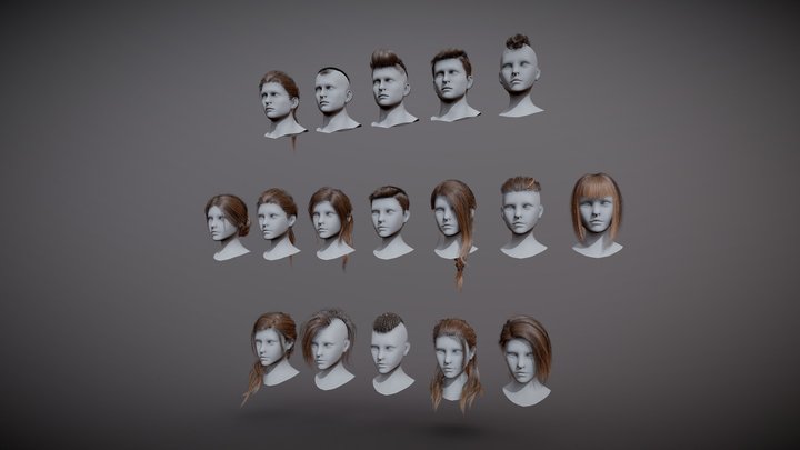Haircards 3D models - Sketchfab