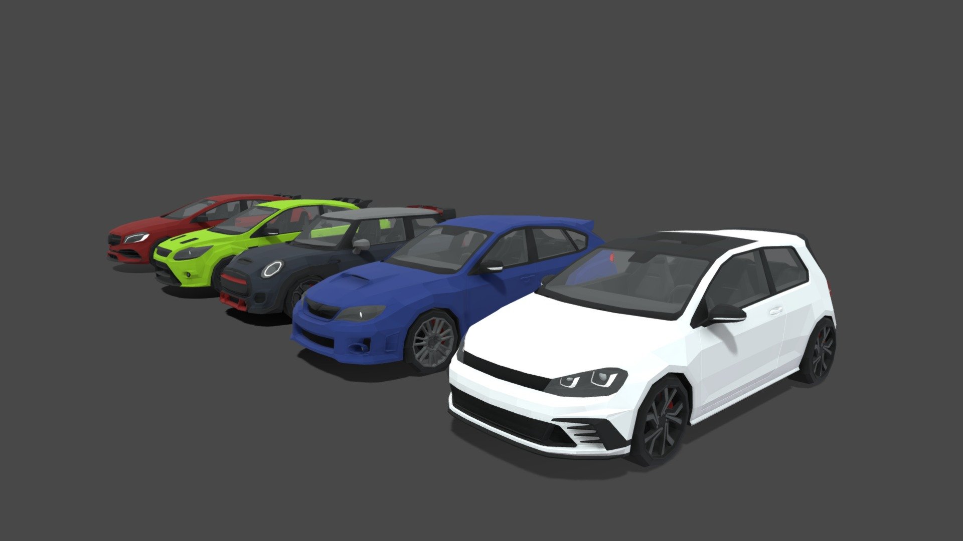LOW POLY HATCHBACK PACK - Buy Royalty Free 3D model by Phazan Product ...