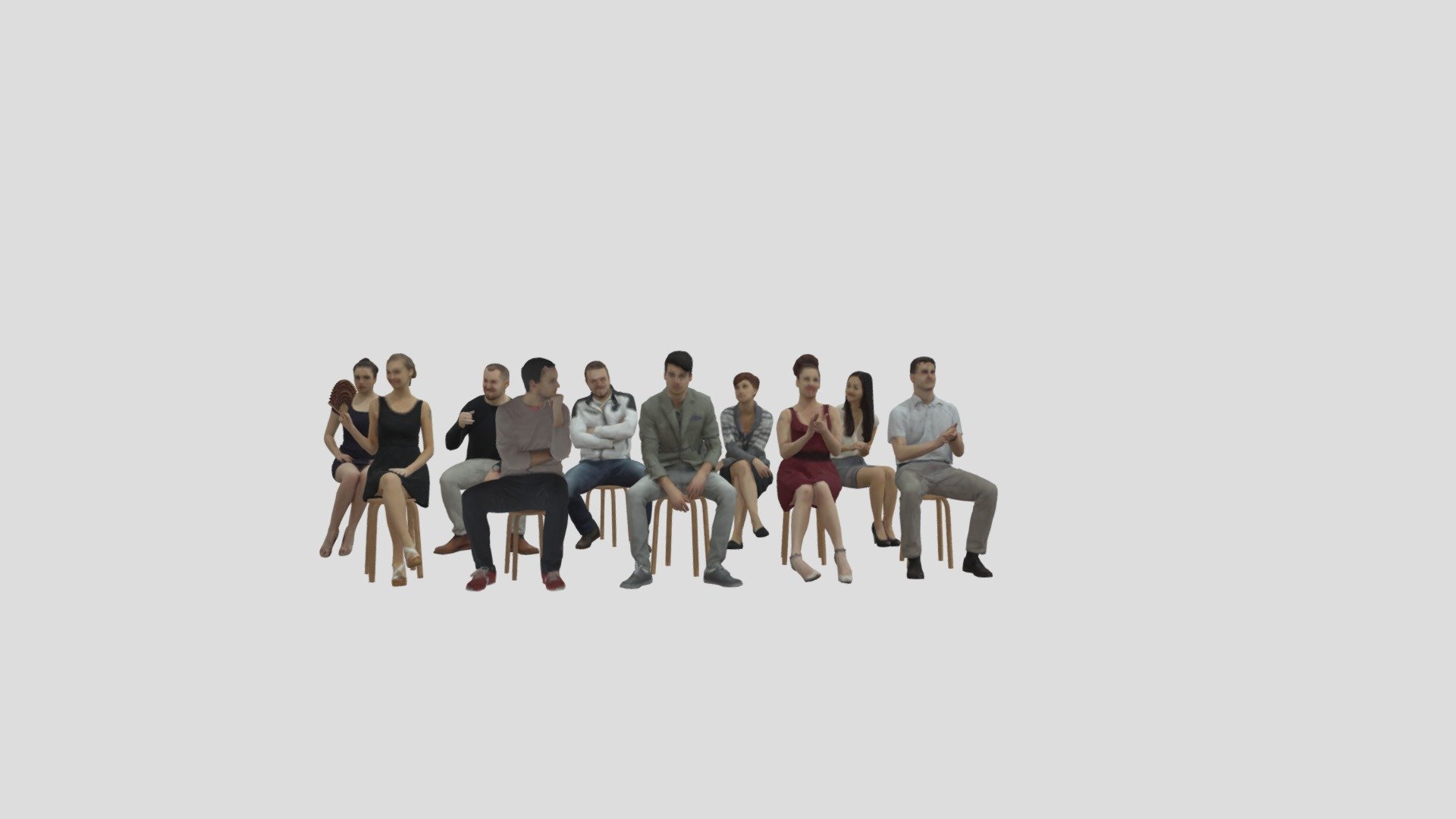 10x LOW POLY ELEGANT CASUAL SITTING PEOPLE VOL01 - Buy Royalty Free 3D ...
