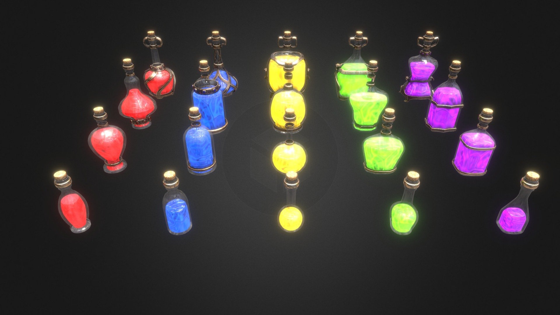 Classic Potions KIT (game ready asset) - Buy Royalty Free 3D model by ...