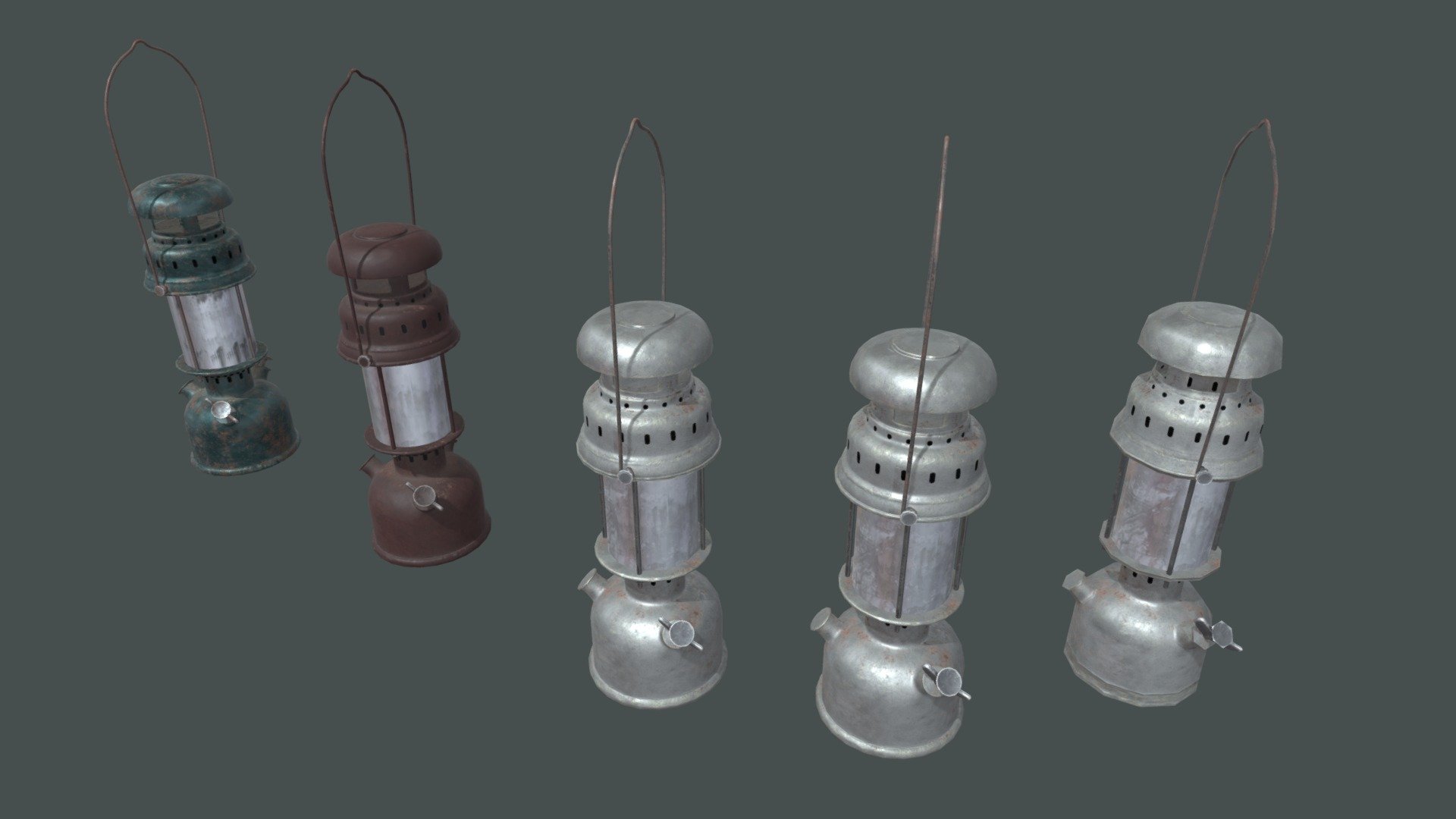 Gas Lamp with 3 textures and 3 LODs - Buy Royalty Free 3D model by ...
