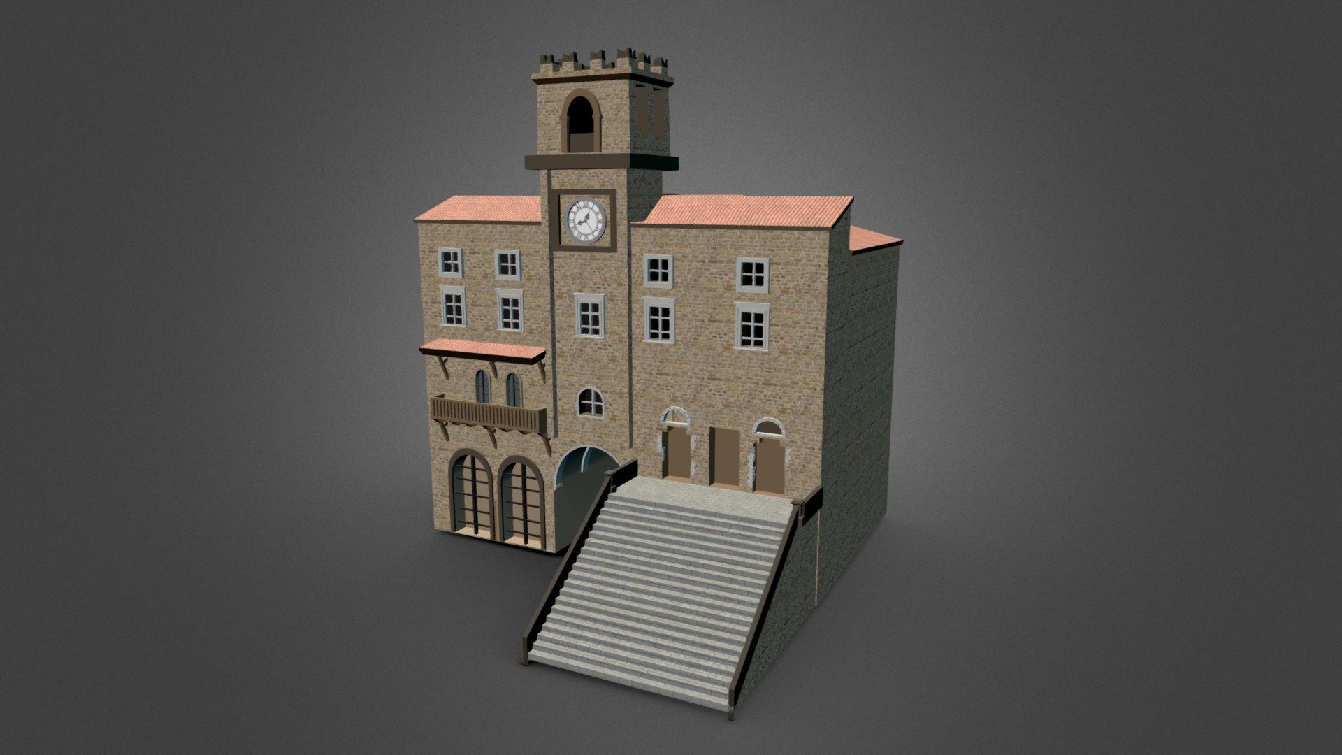 Town Hall of Cortona - 3D model by Giulia Chellini (@GiuliaChellini ...