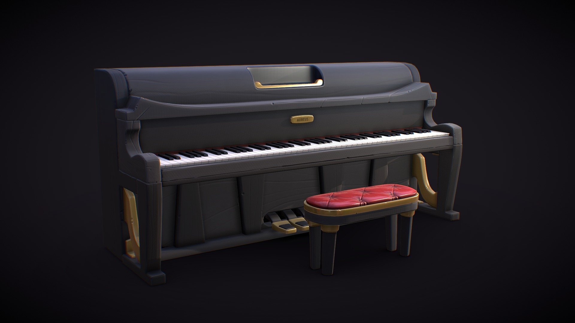Stylized Piano | 88 Separated Keys - 3D model by Agustín Hönnun ...
