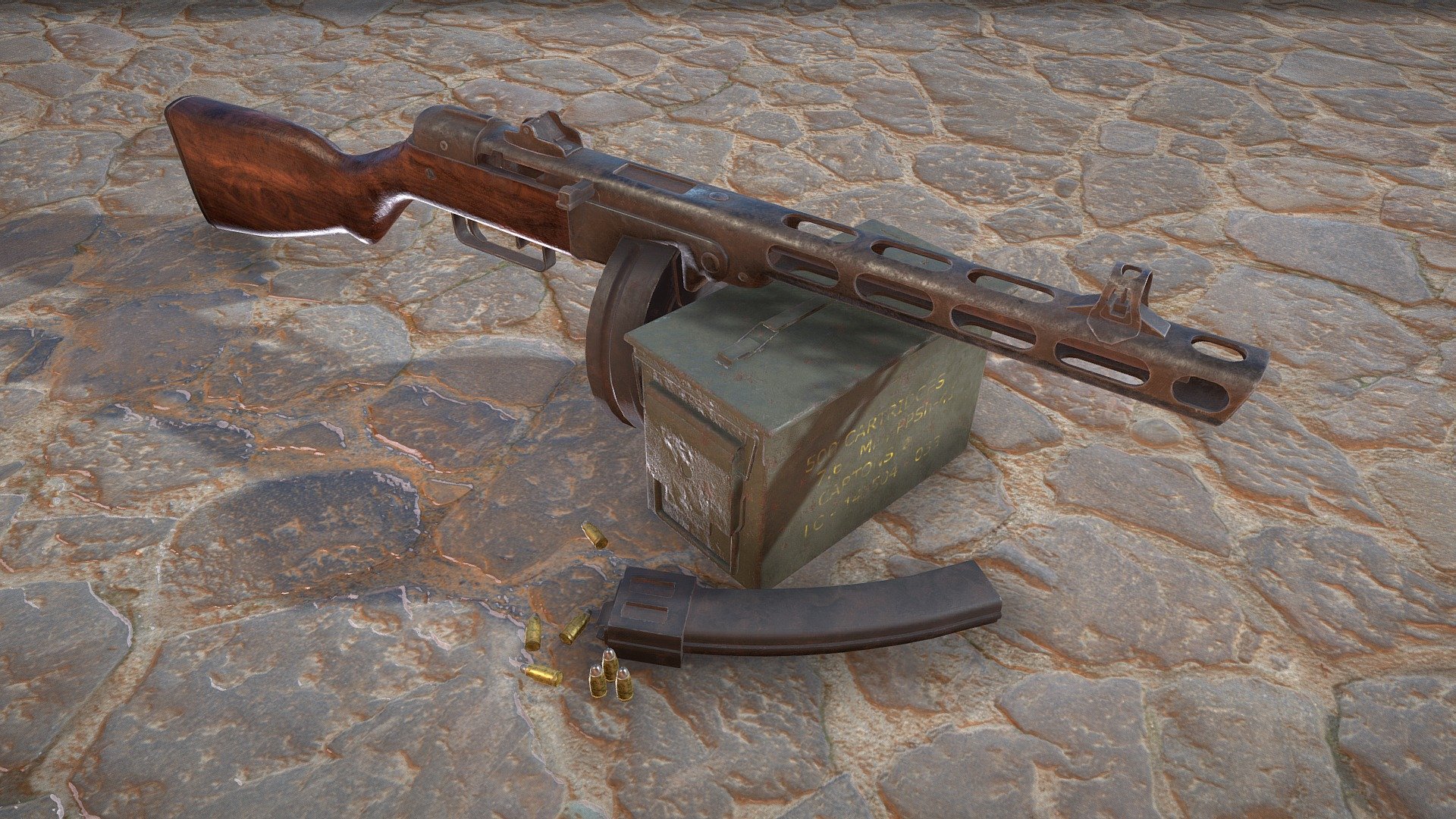 PPSh-41 & Extras - Buy Royalty Free 3D model by Declan (@declanthomas3d ...